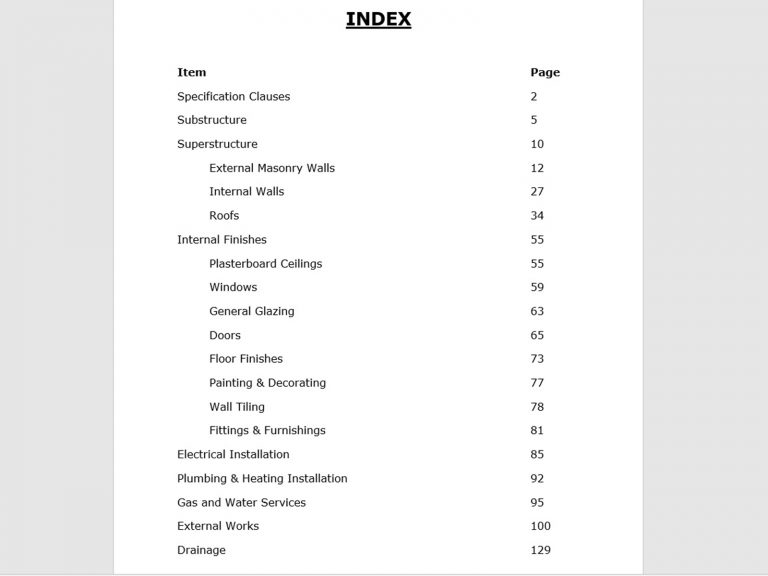 Building Specifications Template for New Homes - Updated 2025
