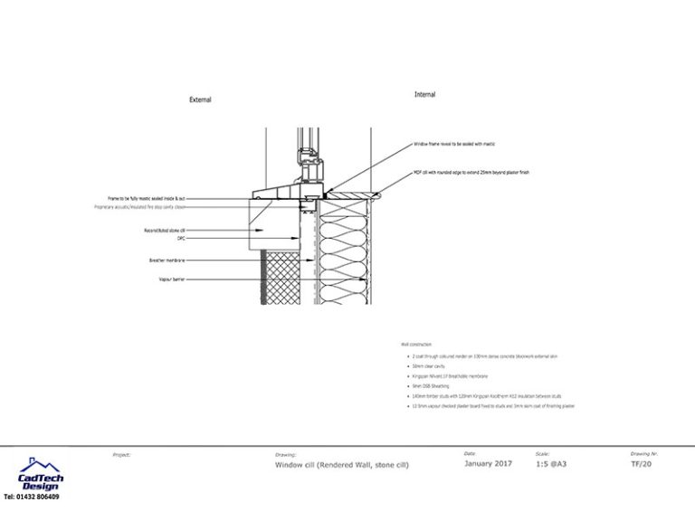 Intermediate Floor With Render Wall Detail Drawing