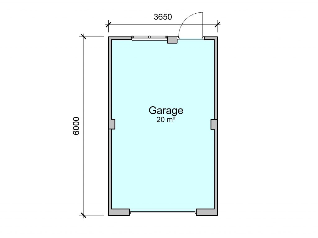Single Brick Garage with Front to Back Gable Roof